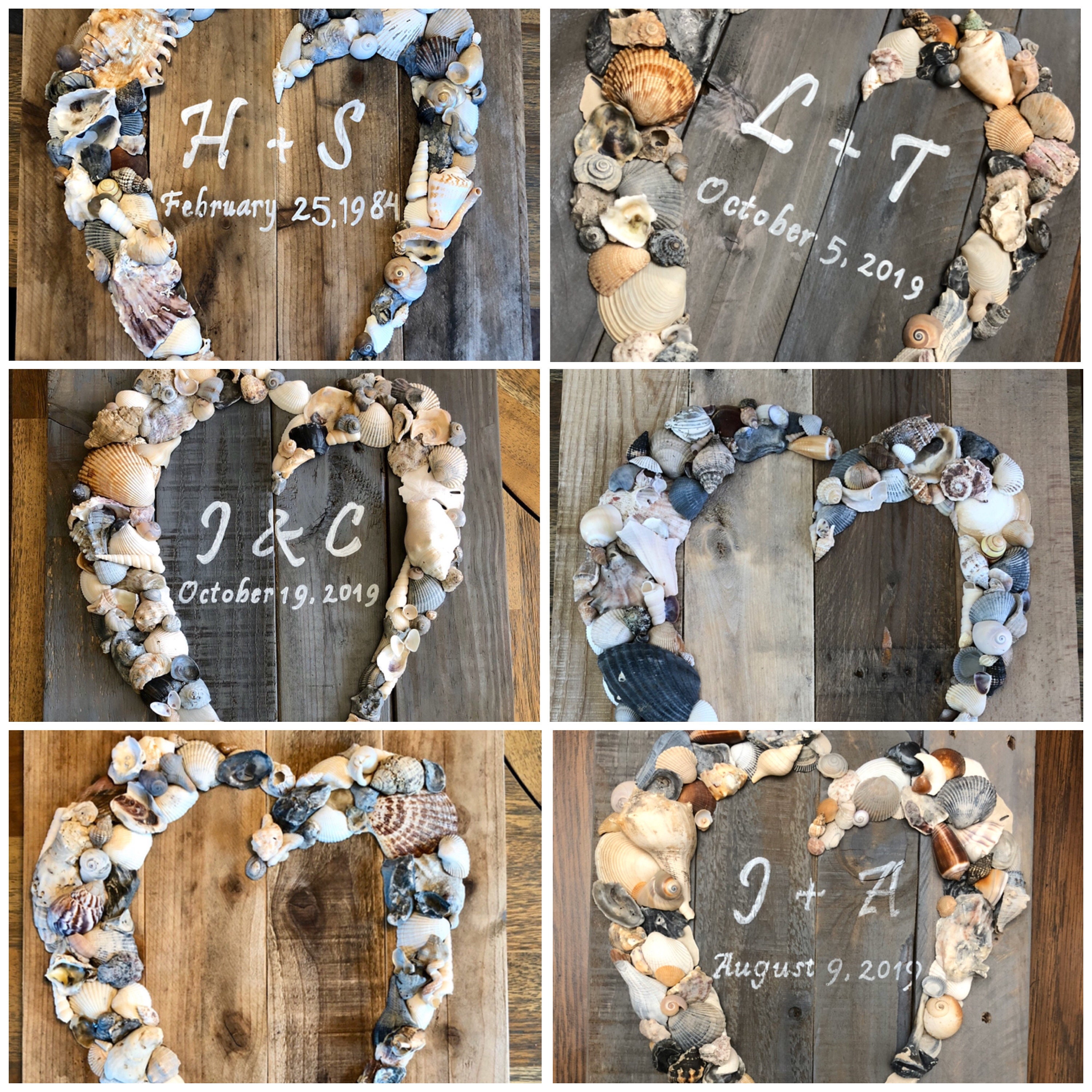 Shell Heart Sign Beach Sign Shell Art Beach Wedding Sign - Etsy Norway
