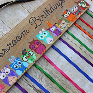 Birthday Calendar- Birthday Chart Owls- Classroom Decor- Teacher Gift ...