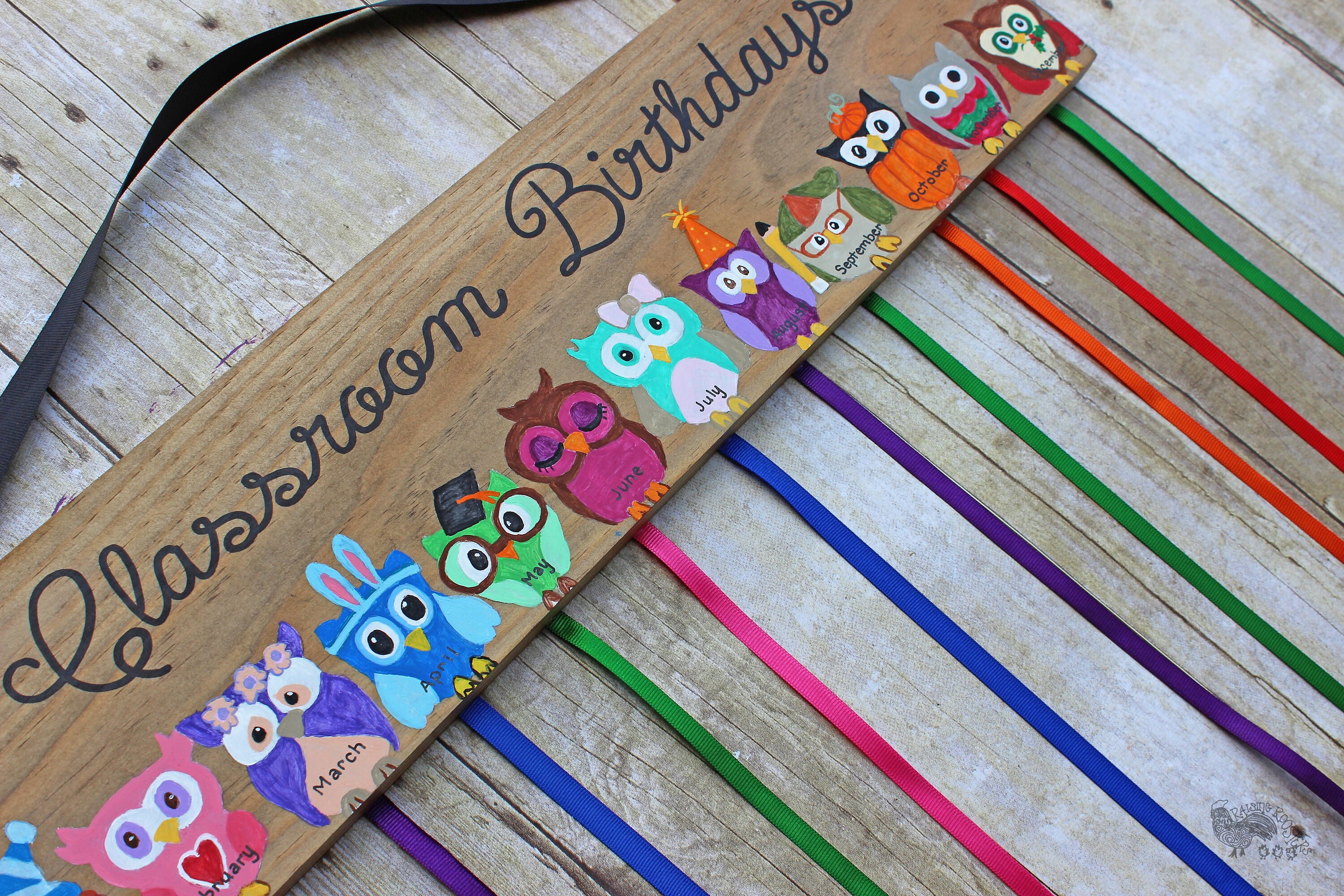 Birthday Calendar- Birthday Chart Owls- Classroom Decor- Teacher Gift ...
