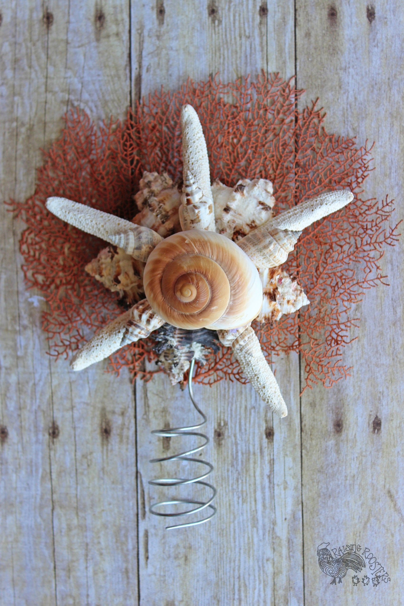 Sea Shell Christmas Tree Topper Brown Tree Topper Starfish - Etsy