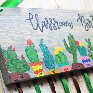 Birthday Calendar- Birthday Chart Cactus- Classroom Decor- Teacher Gift ...