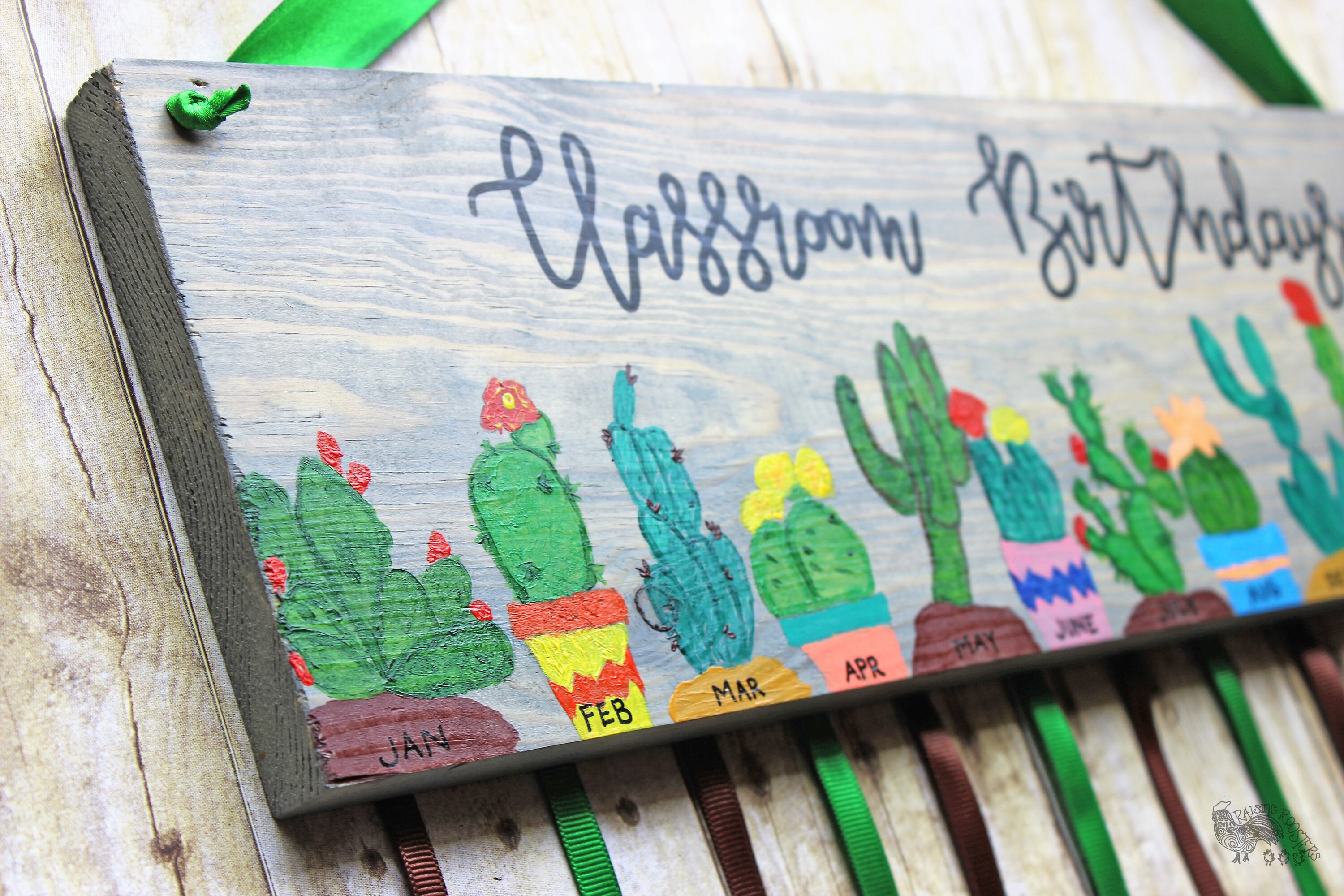 Birthday Calendar Birthday Chart Cactus Classroom Decor | Etsy