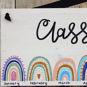 Boho Calendar- Boho Classroom Calendar- Rainbow Birthday Chart - Etsy