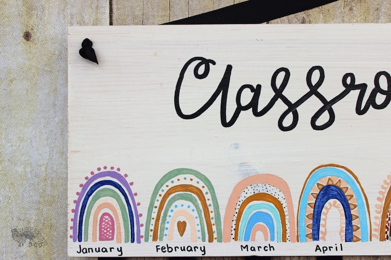 Boho Calendar- Boho Classroom Calendar- Rainbow Birthday Chart - Etsy