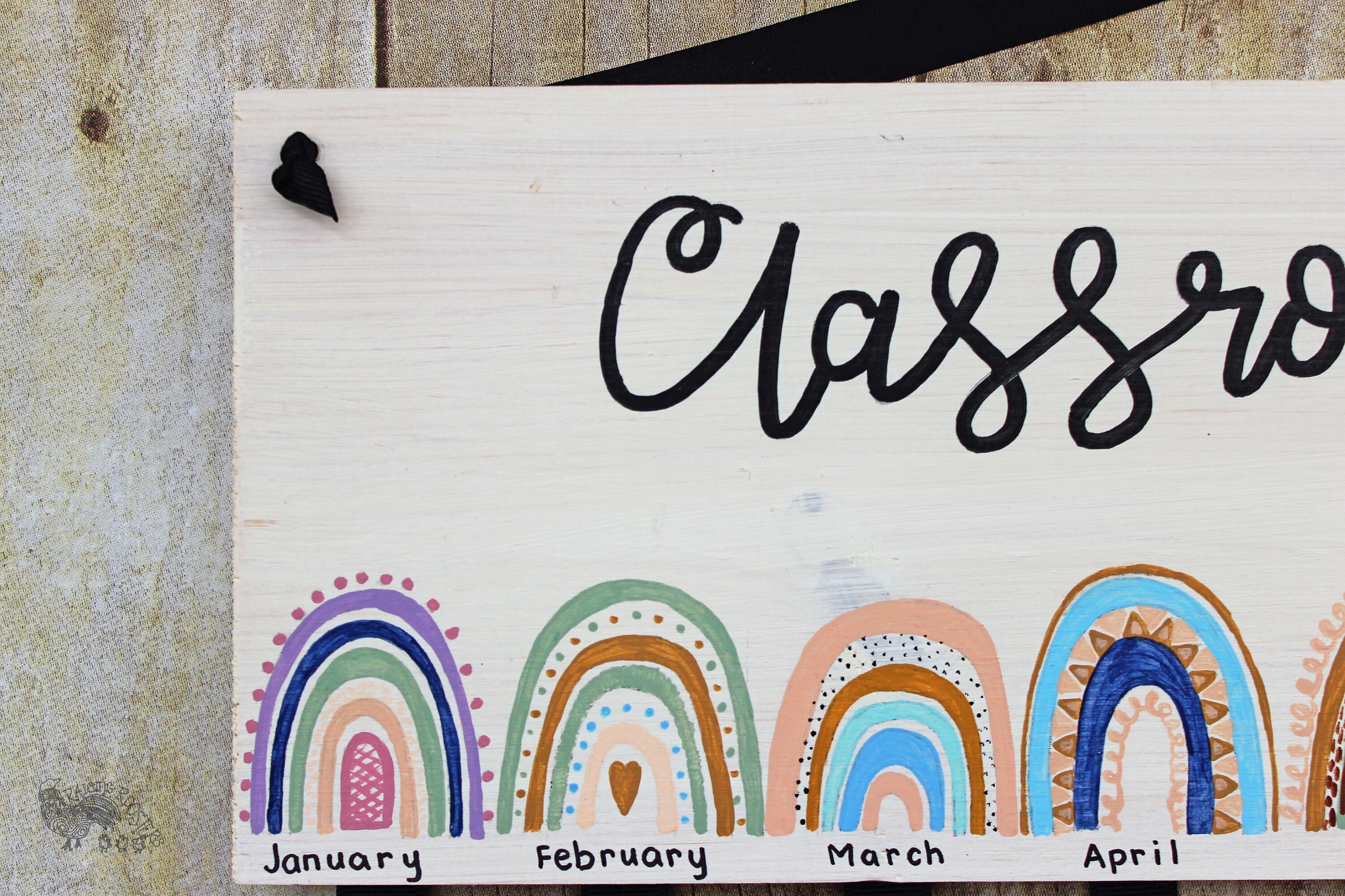 Boho Calendar Boho Classroom Calendar Rainbow Birthday Chart - Etsy