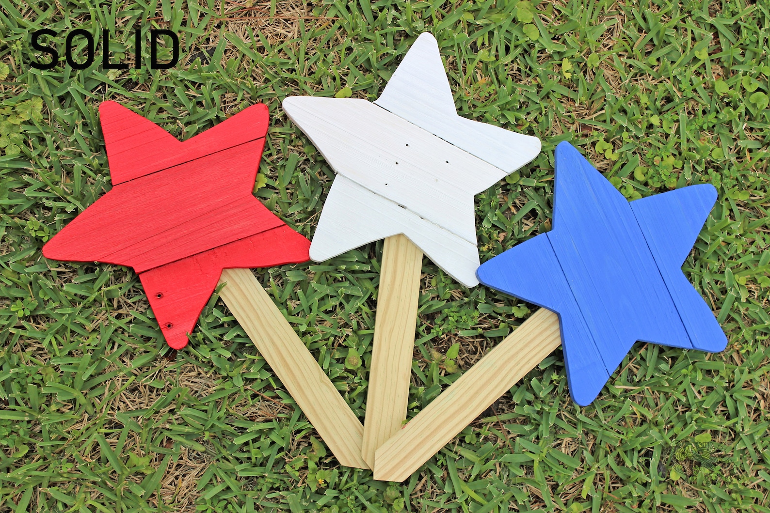 Wood Star Yard Stakes Rustic Stars Fourth of July Yard | Etsy