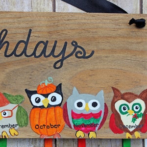 Birthday Calendar- Birthday Chart Owls- Classroom Decor- Teacher Gift ...