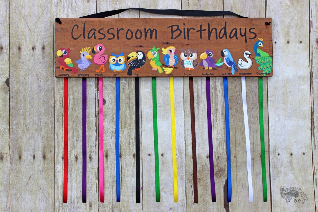 Classroom Birthday Calendar- Birthday Chart- Calendar- Rainforest Theme ...