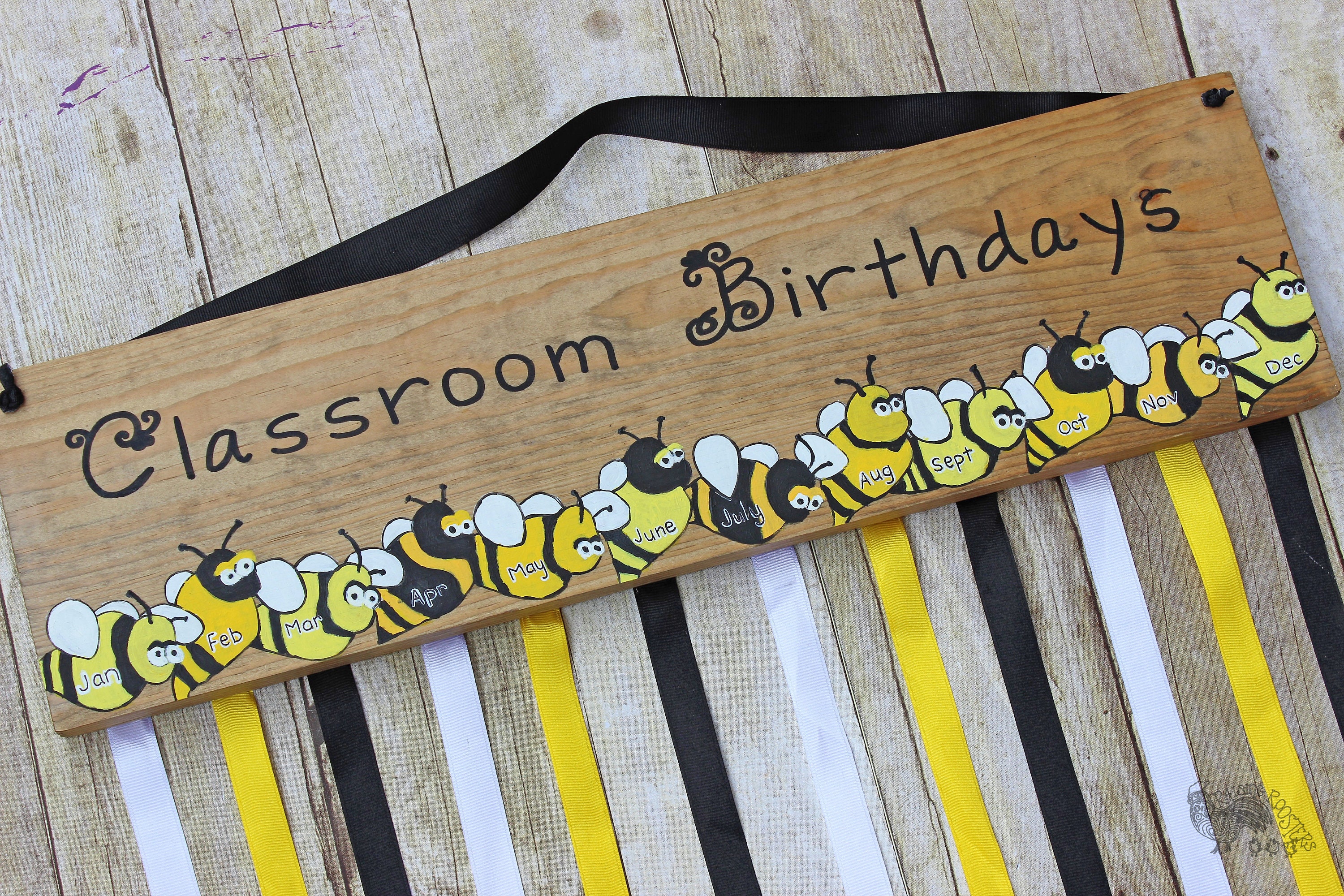 Birthday Calendar Birthday Chart Bees Classroom Decor | Etsy