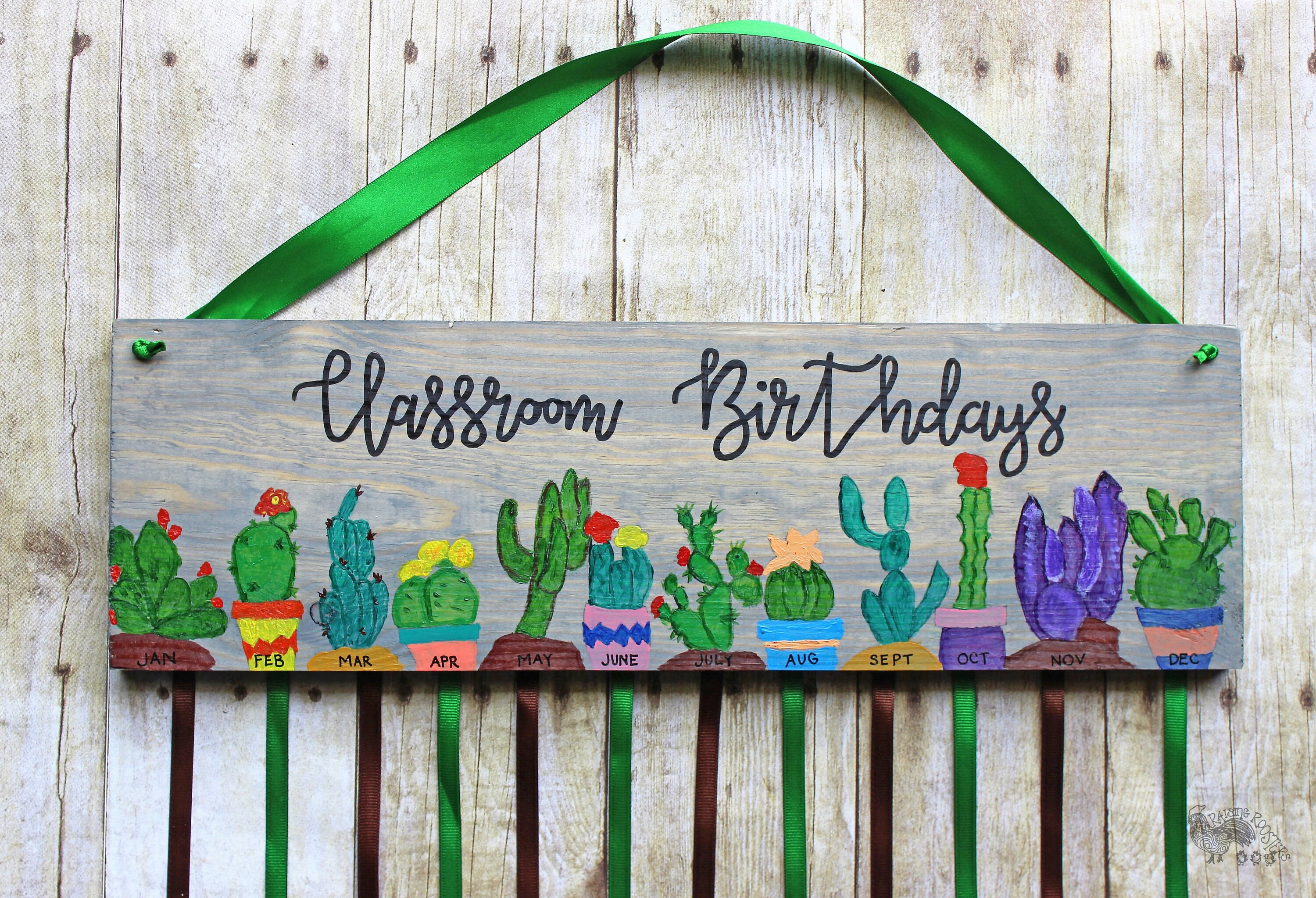 Birthday Calendar Birthday Chart Cactus Classroom Decor | Etsy
