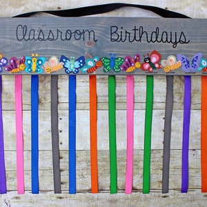 Birthday Calendar- Birthday Chart Butterflies- Classroom Decor- Teacher ...