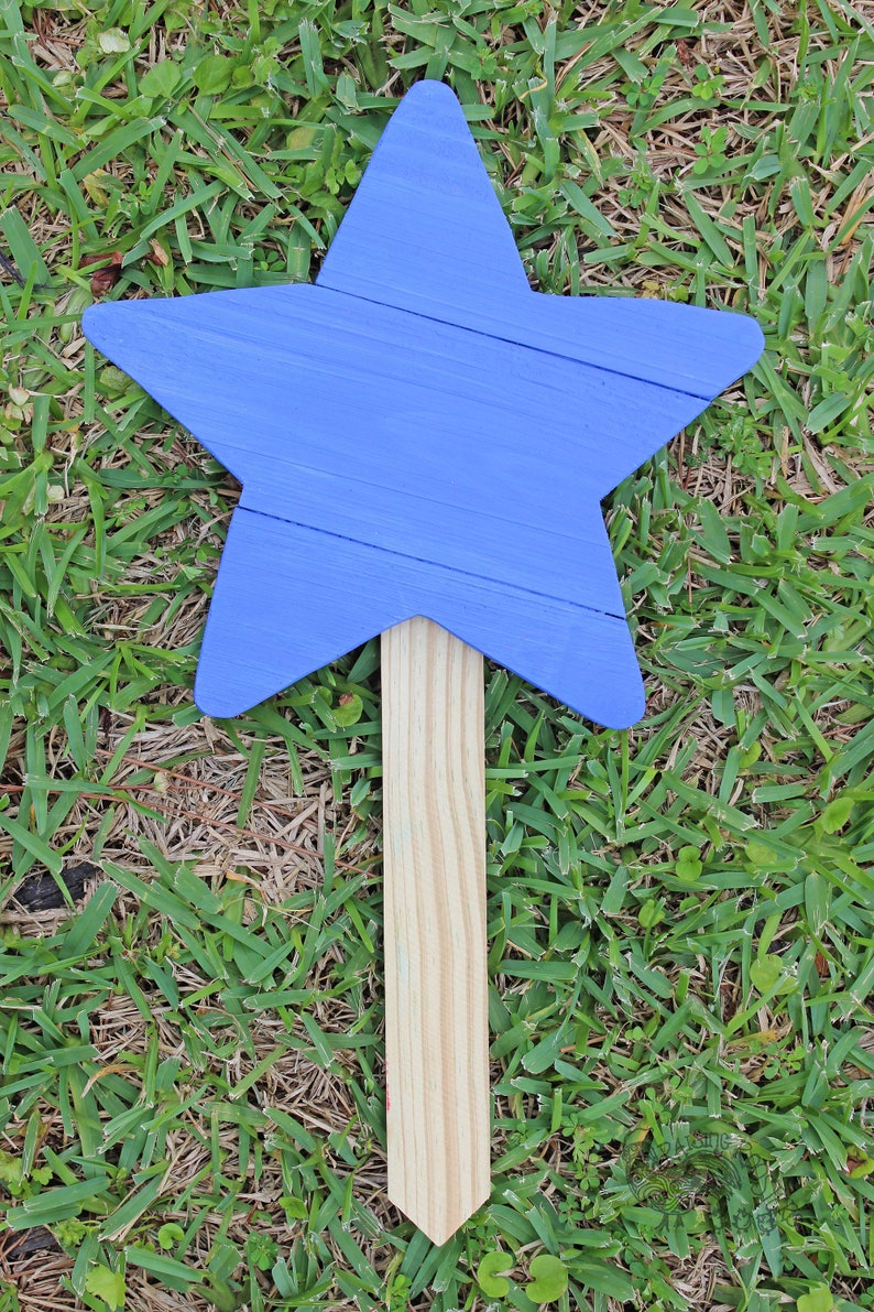 Wood Star Yard Stakes Rustic Stars Fourth of July Yard | Etsy