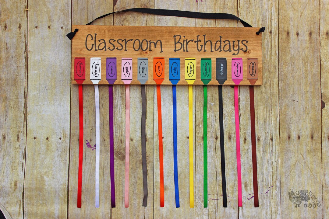 Crayon Classroom Birthday Calendar- Birthday Chart- Teacher Gift ...