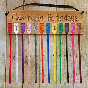 Crayon Classroom Birthday Calendar- Birthday Chart- Teacher Gift ...