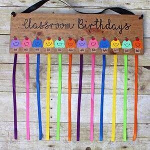 Birthday Calendar- Birthday Chart Ice Cream- Classroom Decor- Teacher ...