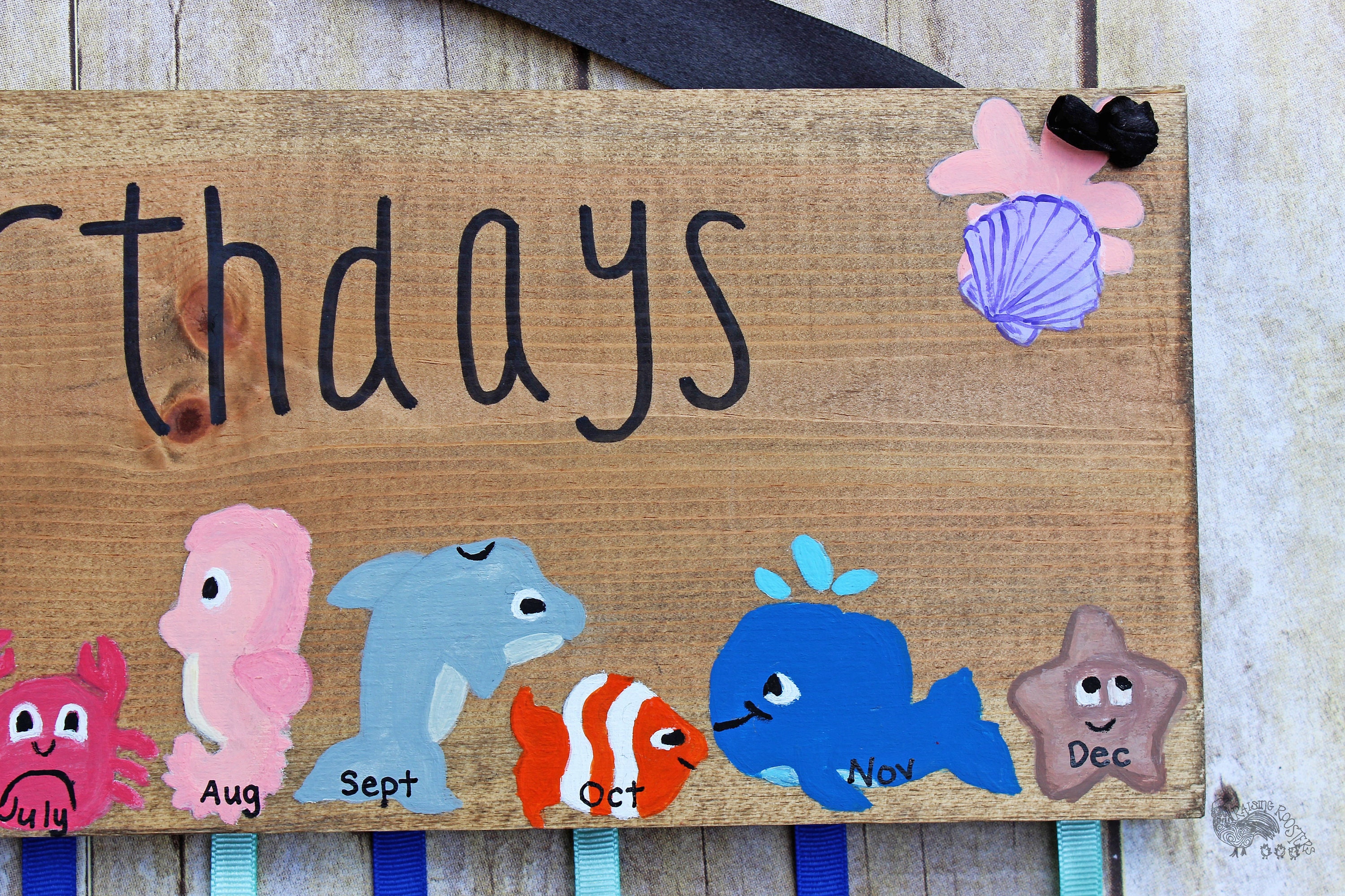 Birthday Calendar Birthday Chart Sea Animals Classroom - Etsy