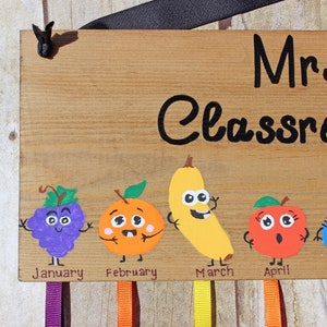 Birthday Calendar- Fruit Birthday Chart- Classroom Decor- Teacher Gift ...