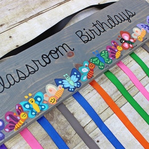 Birthday Calendar- Birthday Chart Butterflies- Classroom Decor- Teacher ...