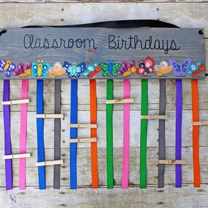 Birthday Calendar- Birthday Chart Butterflies- Classroom Decor- Teacher ...