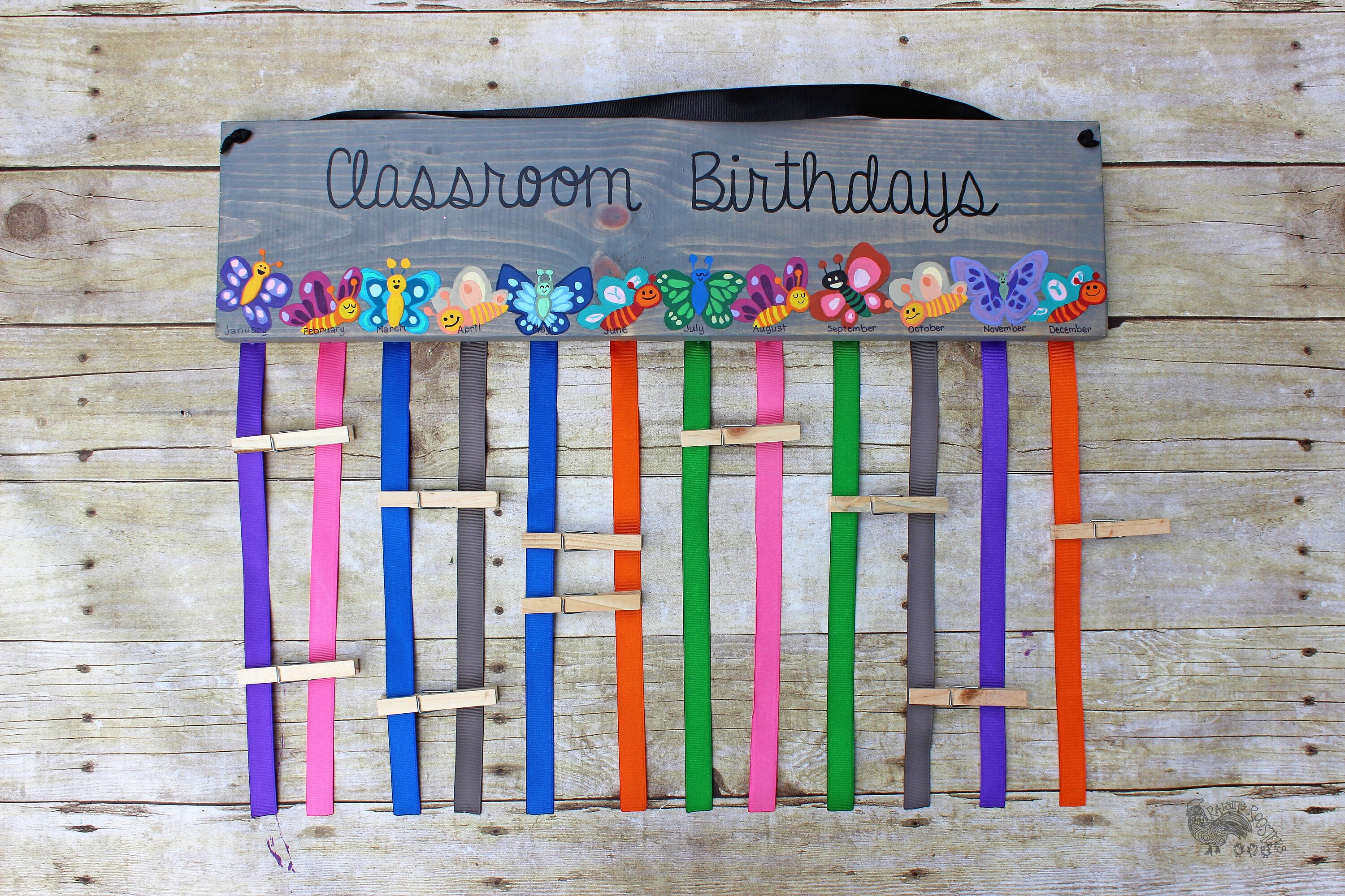 Birthday Calendar Birthday Chart Butterflies Classroom - Etsy