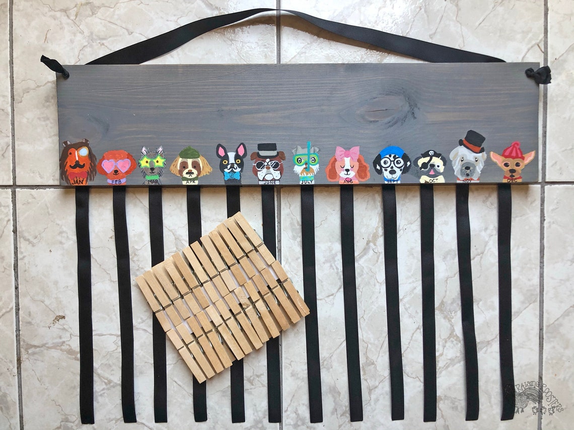 Classroom Birthday Calendar- Birthday Chart- Teacher Gift- Dog Sign ...