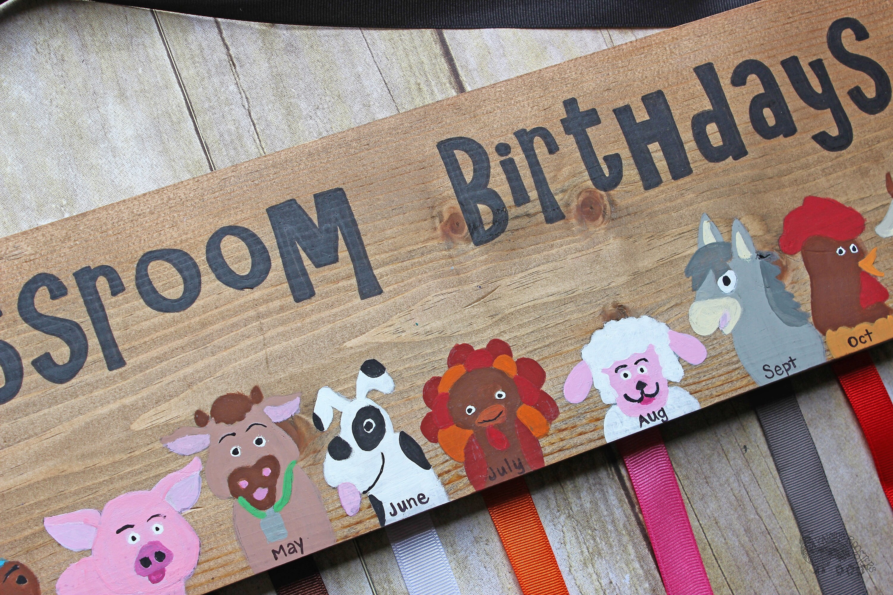 Birthday Calendar Birthday Chart Farm Animals Classroom - Etsy