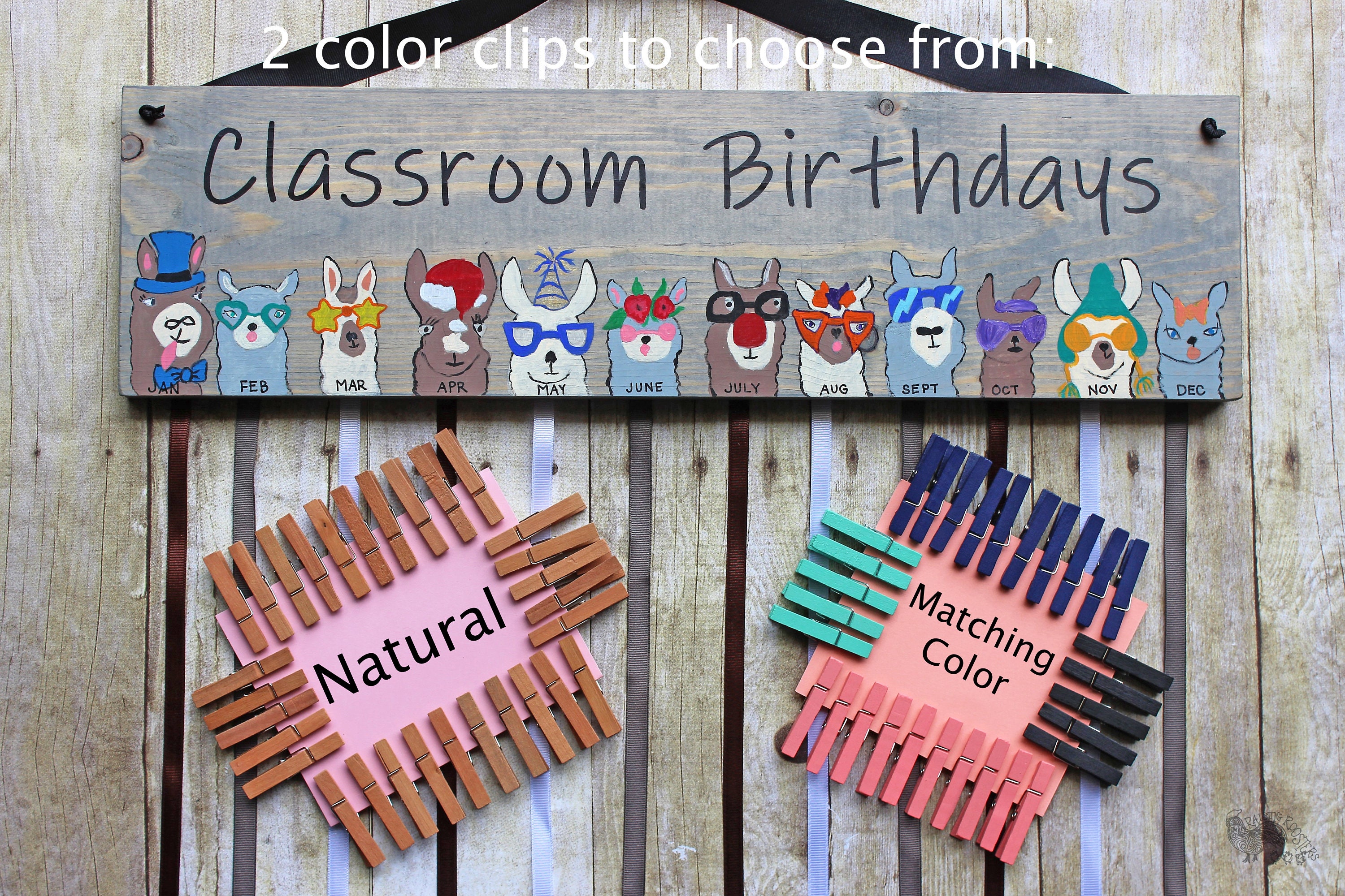 Classroom Birthday Calendar- Birthday Chart- Teacher Gift- Llama Sign ...