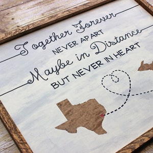 Two State Long Distance Sign- Best Friends Sign- Wood State Family Sign ...