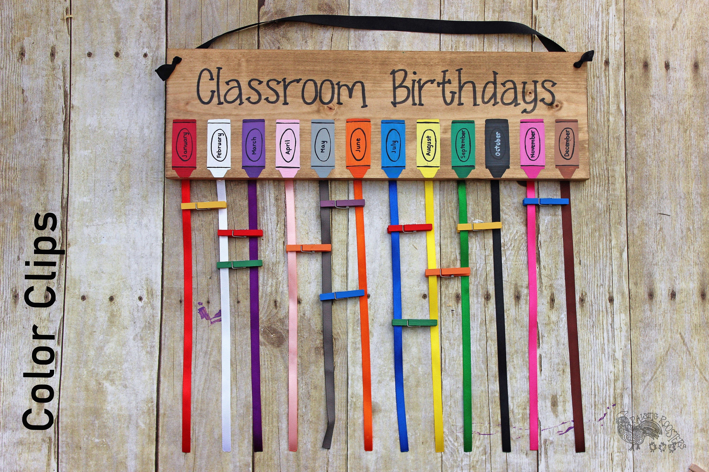Crayon Classroom Birthday Calendar Birthday Chart Teacher | Etsy