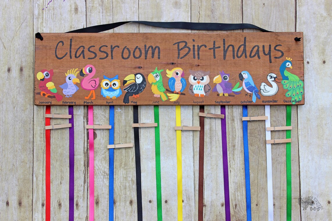 Classroom Birthday Calendar- Birthday Chart- Calendar- Rainforest Theme ...