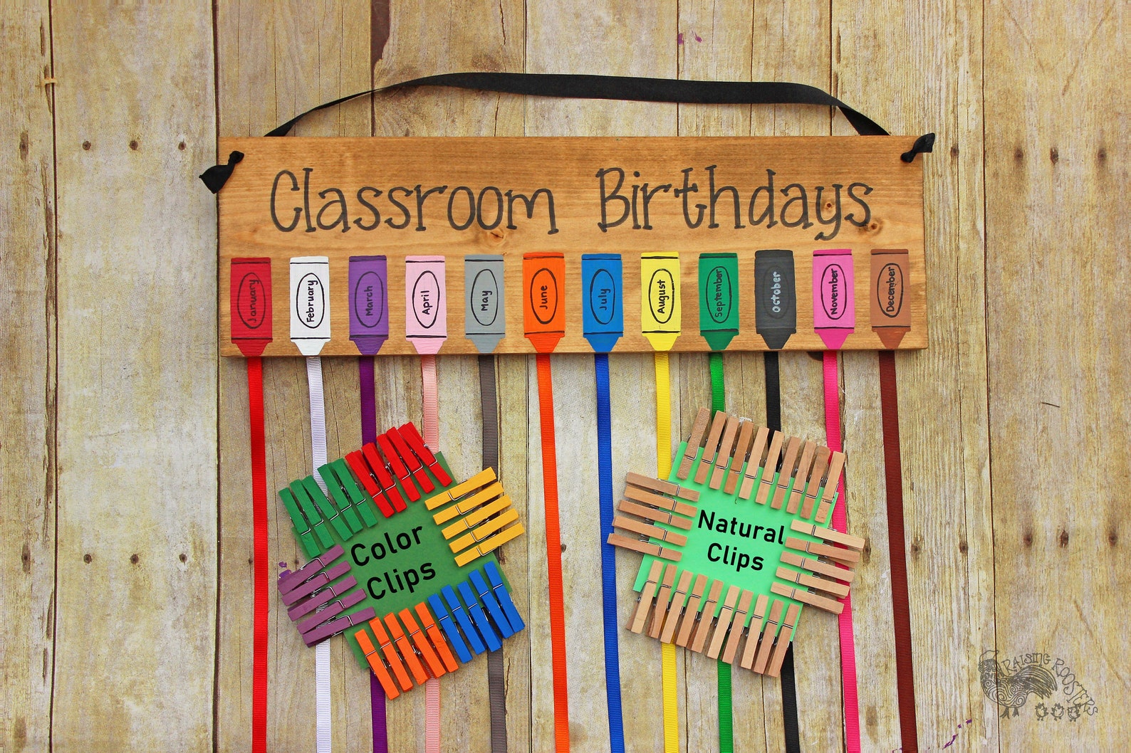 Crayon Classroom Birthday Calendar Birthday Chart Teacher | Etsy