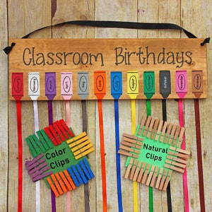 Crayon Classroom Birthday Calendar- Birthday Chart- Teacher Gift ...