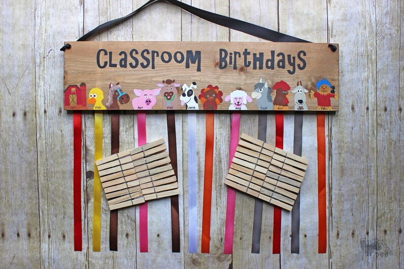 Birthday Calendar- Birthday Chart- Farm Animals- Classroom Decor- Great ...