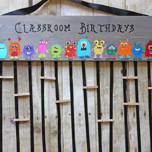 Birthday Calendar- Birthday Chart Monsters- Classroom Decor- Teacher ...