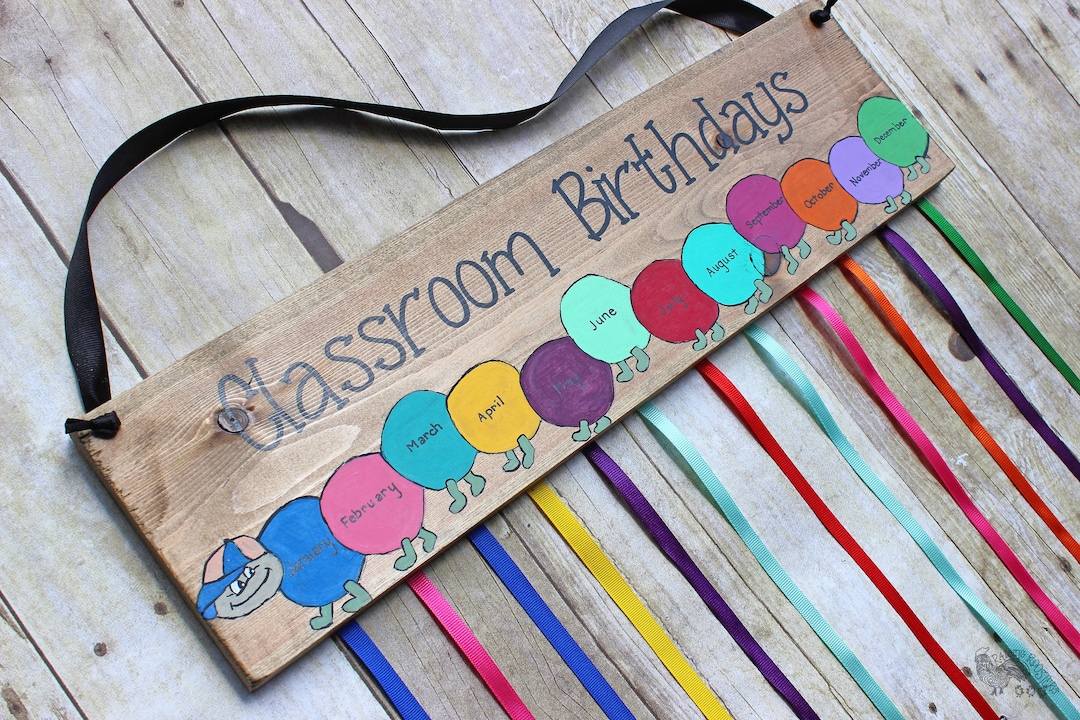Classroom Birthday Calendar- Caterpillar Birthday Chart- Teacher Gift ...