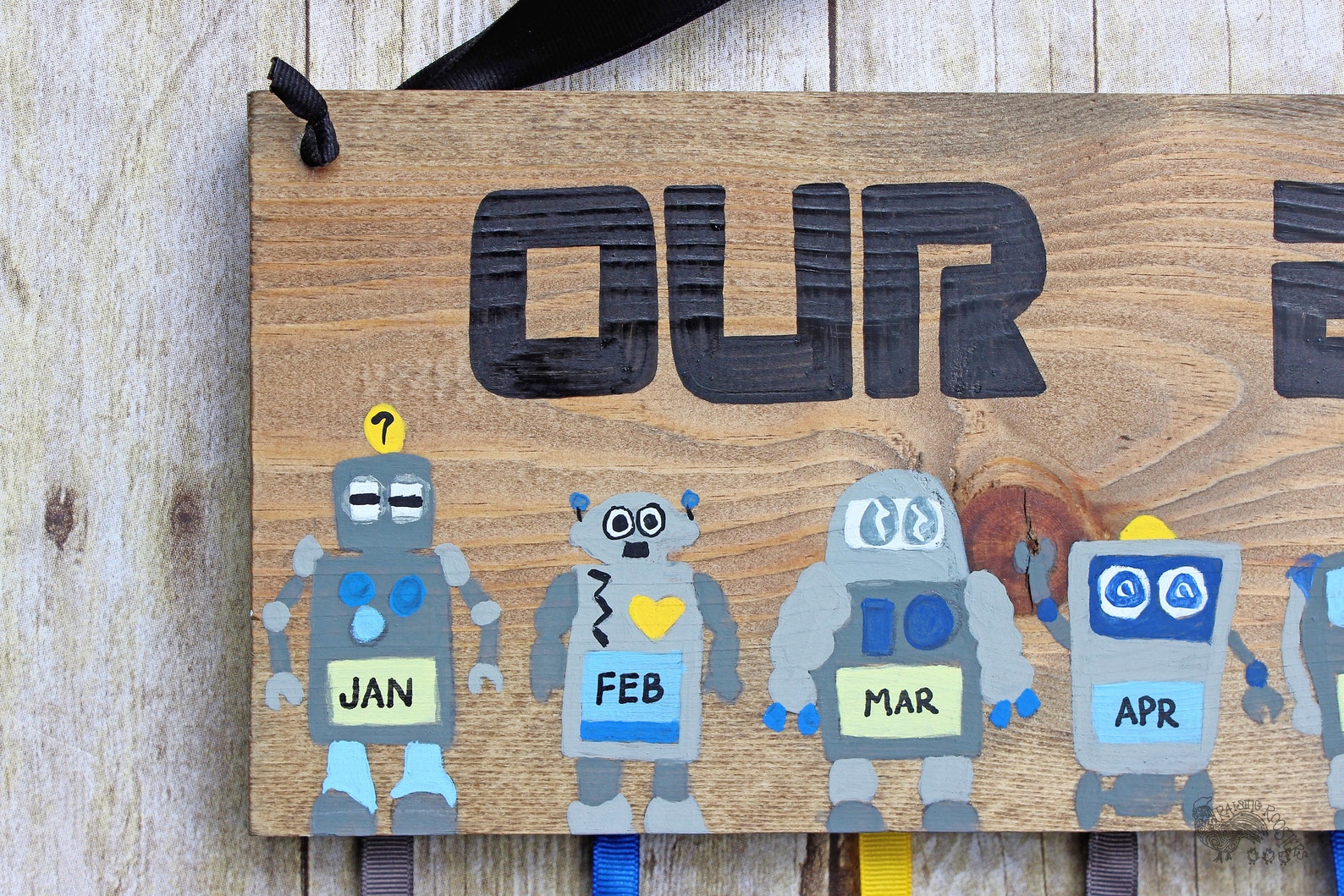 Birthday Calendar Birthday Chart Robots Classroom Decor | Etsy