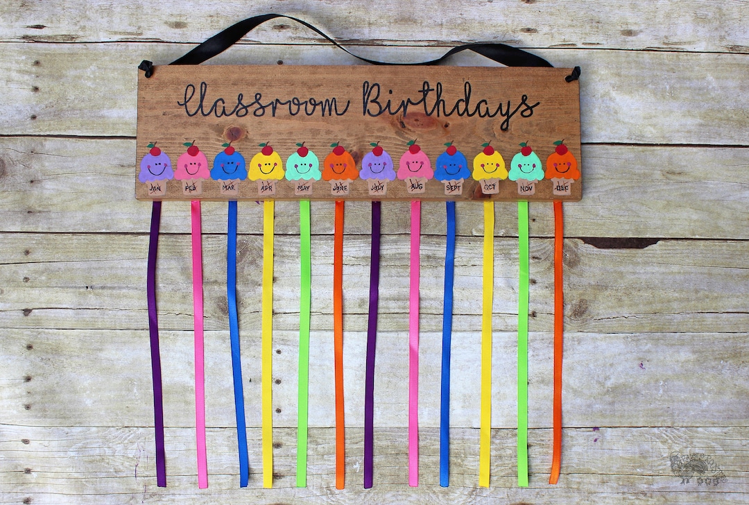Birthday Calendar- Birthday Chart Ice Cream- Classroom Decor- Teacher ...