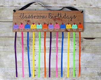 Classroom Birthday Calendar Birthday Chart Teacher Gift | Etsy