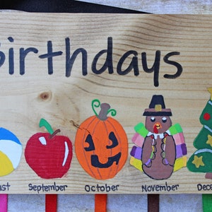 Retro Classroom Birthday Calendar: Handmade Wood Sign - Etsy