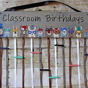 Classroom Birthday Calendar- Birthday Chart- Teacher Gift- Llama Sign ...