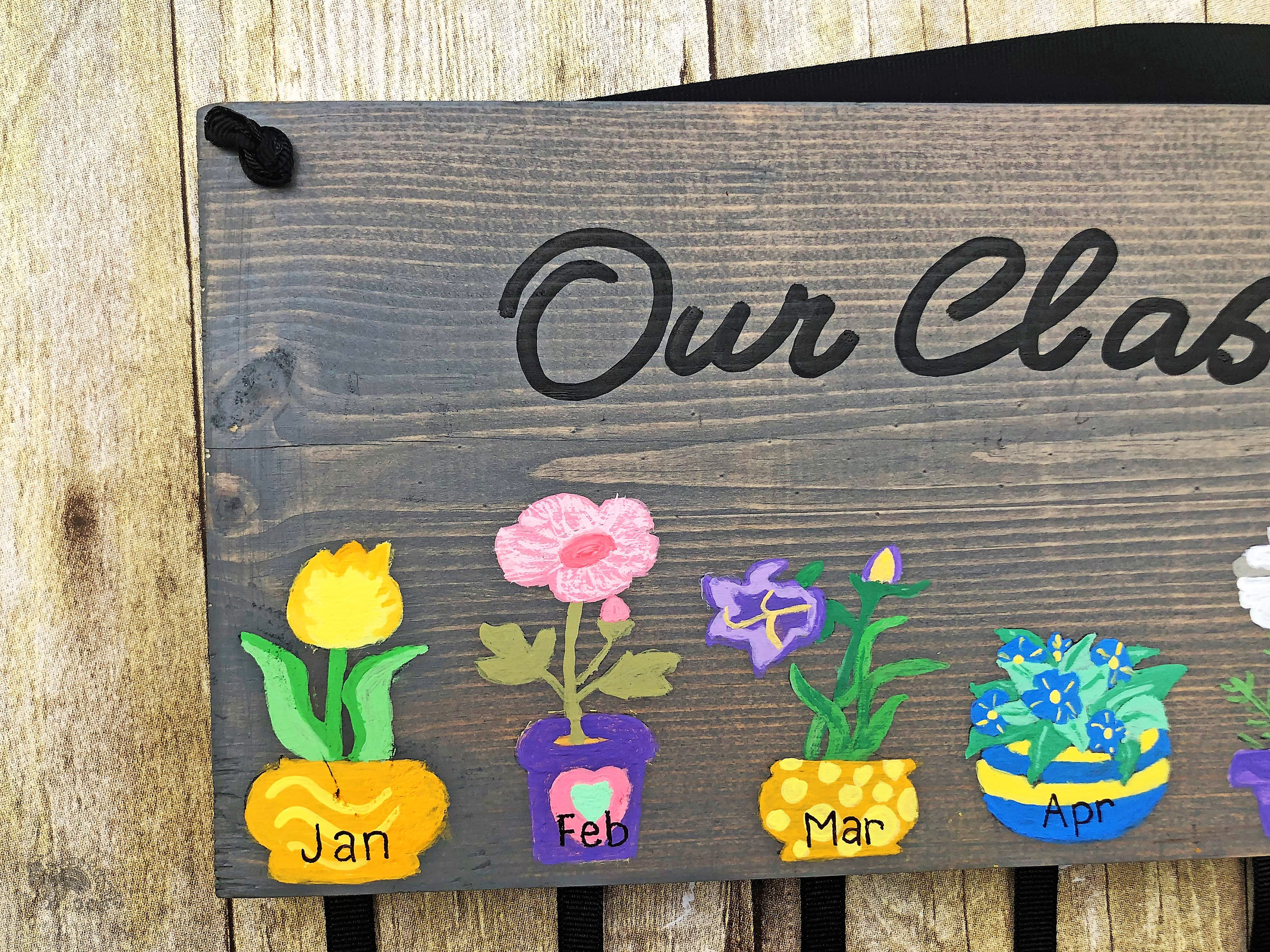 Classroom Birthday Calendar- Birthday Chart- Teacher Gift- Flower Theme ...