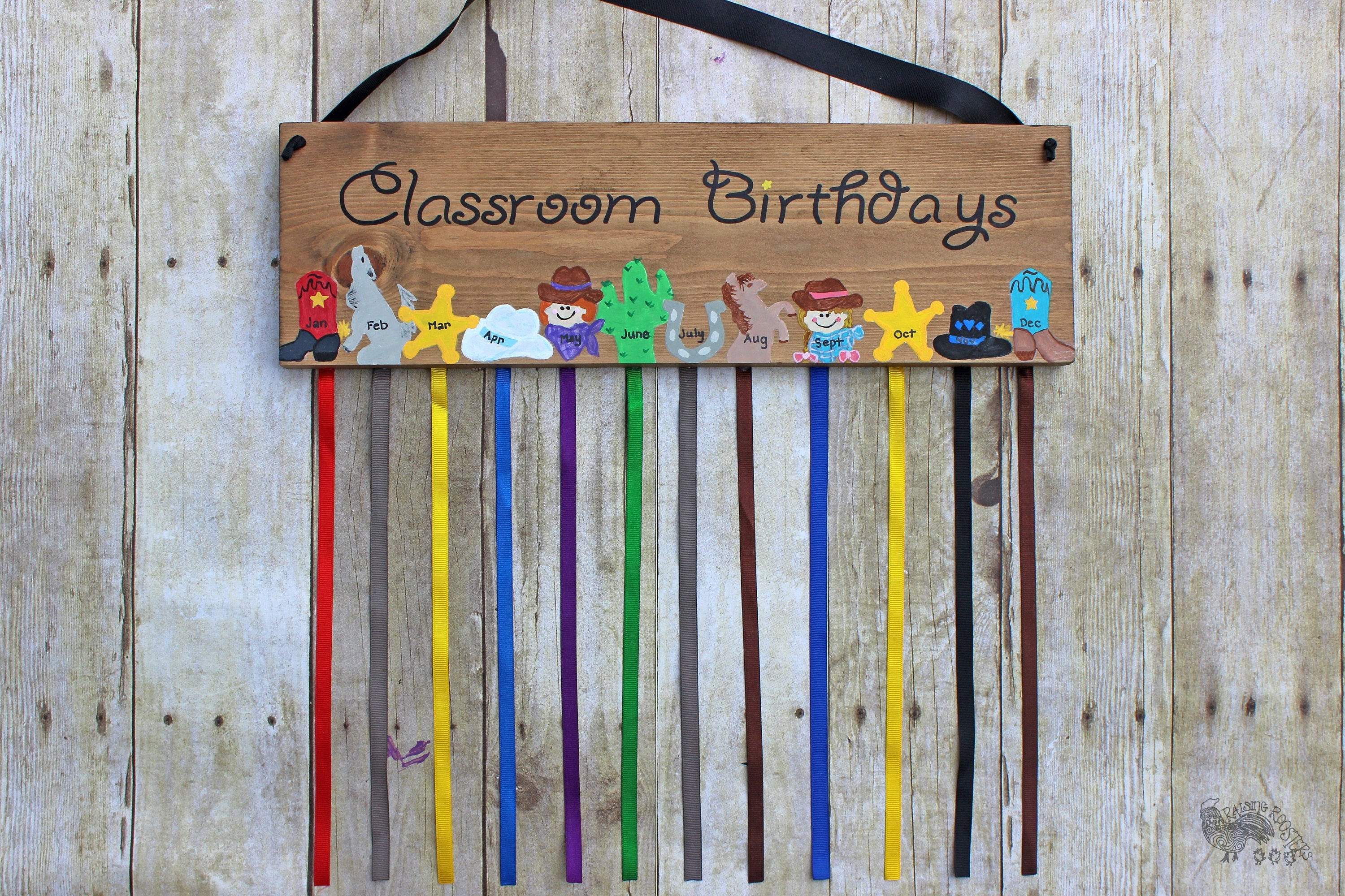 Birthday Calendar Birthday Chart Western Classroom Decor | Etsy