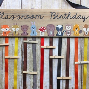 Birthday Calendar- Birthday Chart Woodland Animals- Classroom Decor ...