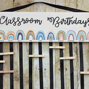 Boho Calendar- Boho Classroom Calendar- Rainbow Birthday Chart - Etsy