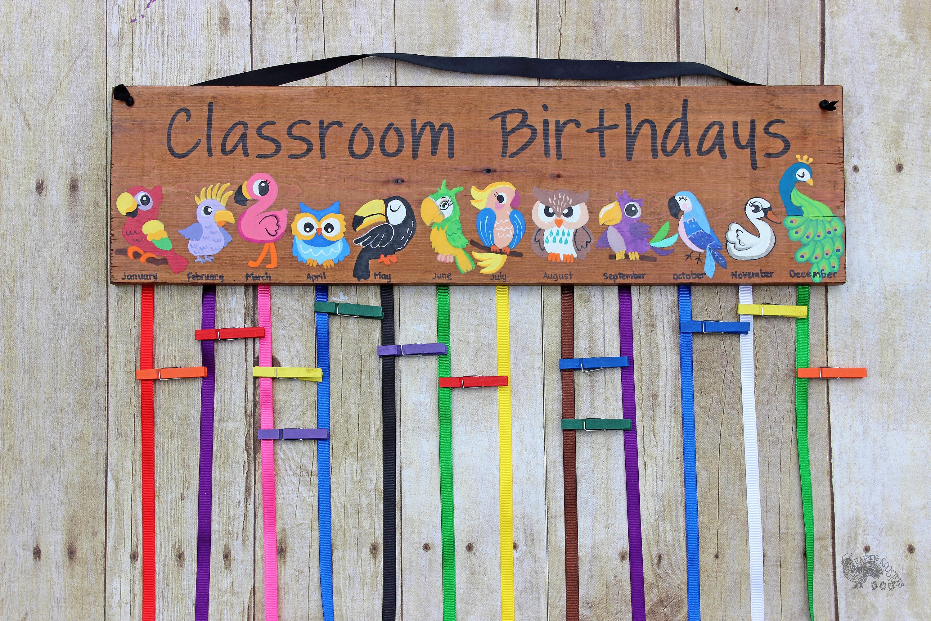 Classroom Birthday Calendar- Birthday Chart- Calendar- Rainforest Theme ...