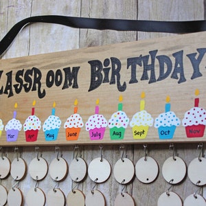 Double Sided Calendar- Cupcake Birthday Calendar- Balloon Birthday ...