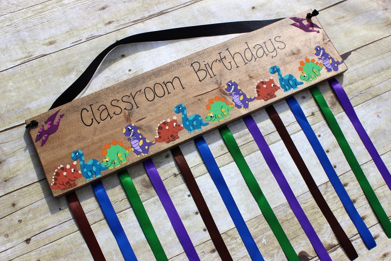 Birthday Calendar Birthday Chart Dinosaurs Classroom Decor | Etsy