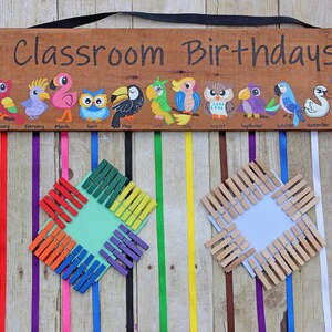Classroom Birthday Calendar- Birthday Chart- Calendar- Rainforest Theme ...