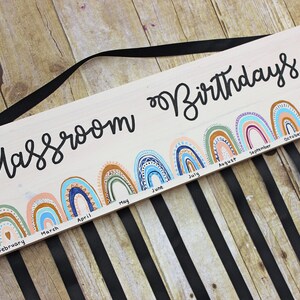 Boho Calendar- Boho Classroom Calendar- Rainbow Birthday Chart - Etsy