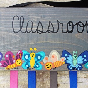 Birthday Calendar- Birthday Chart Butterflies- Classroom Decor- Teacher ...